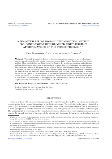 pdf a non overlapping domain decomposition method for continuous