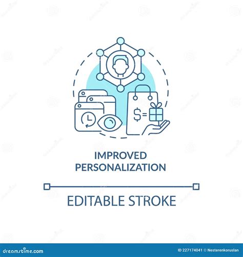 Personalization Blue Gradient Concept Icon Cartoon Vector 279185107