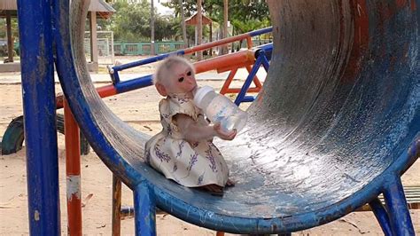 Cutie Jn Anxiously Sit On Kid Toys Drink Water With Beautiful Dress Youtube