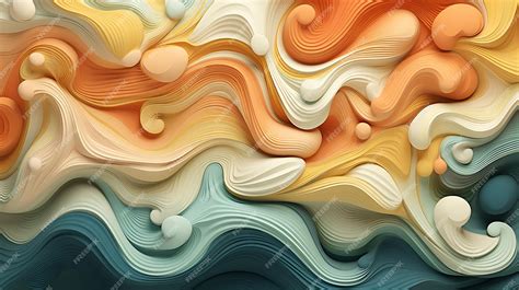 Premium Ai Image Abstract Art Flowing Interconnected Shapes