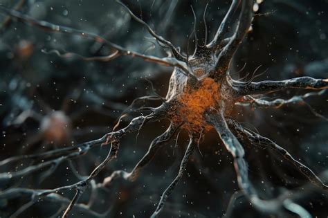 Neuron Transmitting Signals With Axon And Dendrites In The Brain Premium Ai Generated Image