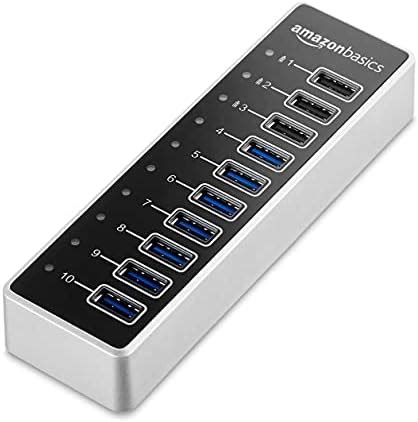 Amazon Basics USB A Port Hub With Power Adapter W V A Silver EU Amazon Co
