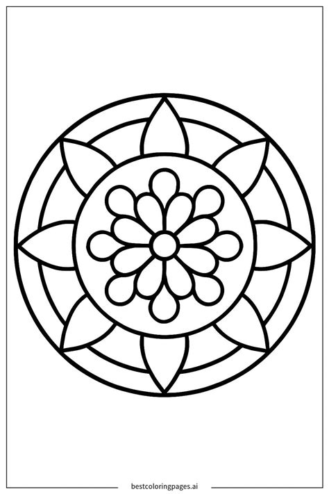 간단한 원형 만다라 색칠 페이지 무료 인쇄 가능 Bestcoloringpages Ai