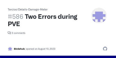 Two Errors During PVE Issue Tercioo Details Damage Meter GitHub