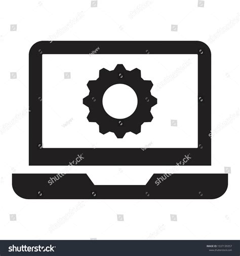 Laptop Computer Configuration Icon Black Isolated Stock Vector Royalty Free 1537139357