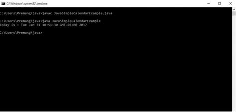 Java Program To Simple Calendar Kashipara