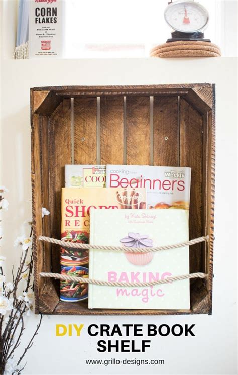 Diy Crate Bookshelf With Rope Create With Me Challenge • Grillo Designs