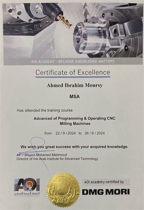 Ahmed Ibrahim Morsy On Linkedin Aoi Dmgmori Siemens Cnc Machines Internship 5 Axis 16