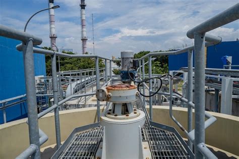 Premium Photo Agitator Of Sludge Clarifier With Motor That Had Rusty