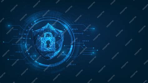 Premium Vector Protection Security Technology Digital On Blue Dark