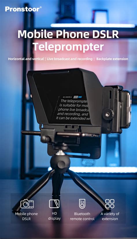 Portable Mini Teleprompter For Dslr Camera Video Recording