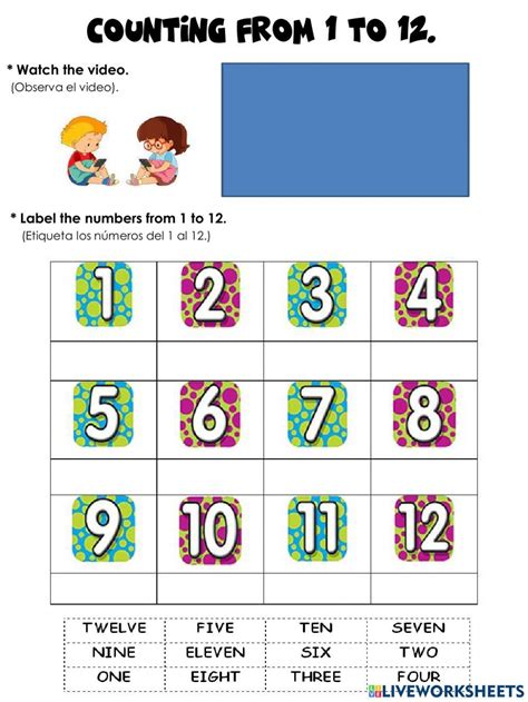 Counting From 1 To 12 Worksheet Live Worksheets Worksheets Library
