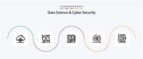 Data Science And Cyber Security Line 5 Icon Pack Including Scince Scince Phone Modeling