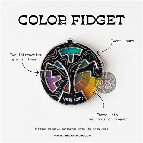 Color Fidget Interactive Enamel Spinner Pin Keychain Or Magnet The
