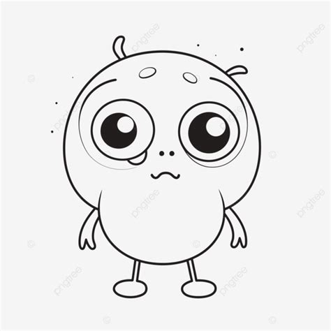 아이들을위한 귀여운 작은 외계인 색칠 페이지 개요 스케치 드로잉 벡터 메가 드로잉 메가 아웃라인 메가 스케치 Png