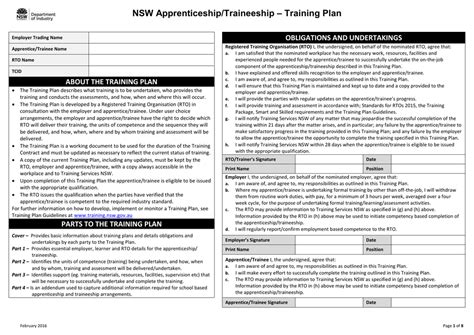 Nsw Apprenticeship Traineeship Training Plan
