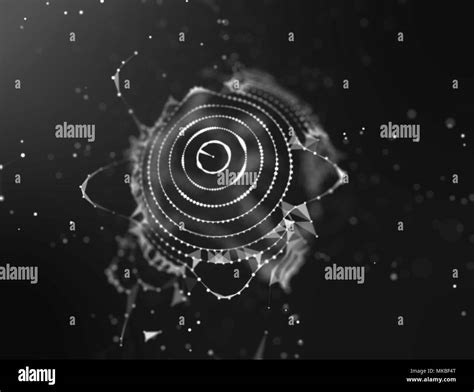 Big Data Visualization Background 3d Illustration Cyber Background Line And Dot Surface Big