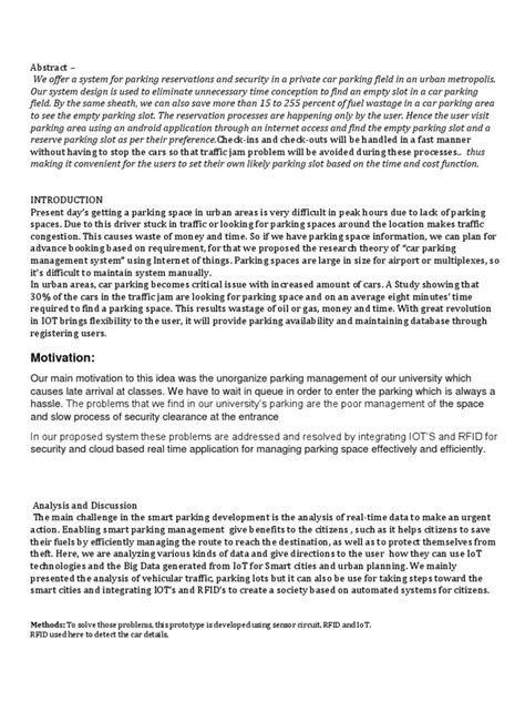Iot Based Smart Parking System Pdf Parking Internet Of Things