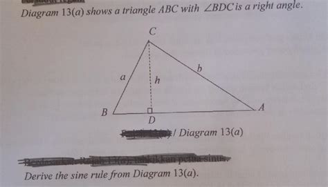 solved diagram 13a shows a triangle abc with angle bdc is a[algebra