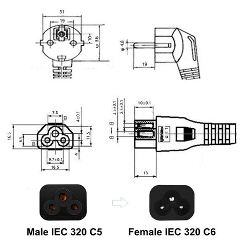 Dây Cáp Nguồn Adapter Laptop Iec 60320 C5 1 5m Eu Universal Laptop 3 Pin Charger Hàng Zin