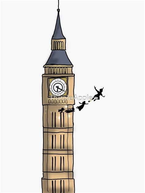 Pegatina For Sale Con La Obra Peter Pan Big Ben Londres ¡merch