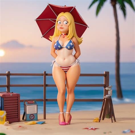 Rule 34 Ai Generated American Dad Big Breasts Big Butt Big Nipples Blonde Hair Figurine