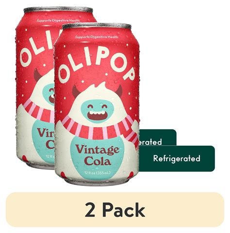 2 Pack Olipop Prebiotic Soda Vintage Cola 12 Fl Oz Refrigerated