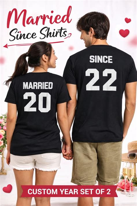 Couple Matching Shirt Set Married Since Custom Year Tees Anniversary