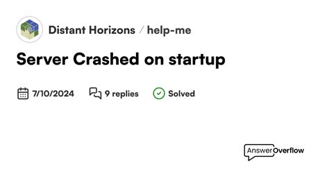 server crashed on startup distant horizons