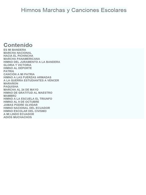 Himnos Marchas Y Canciones Escolares Pdf