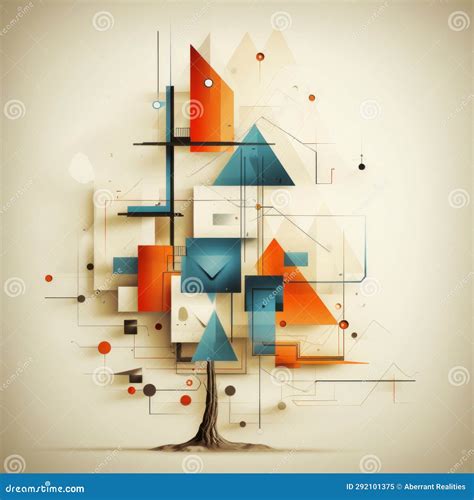 Abstract Illustration Of A Tree With Geometric Shapes Stock Illustration Illustration Of