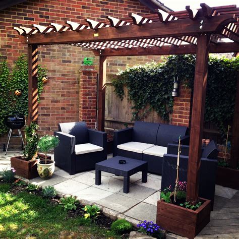 Cherry Wood Pergola With Beautiful Planter Boxes