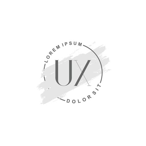 Initial UX Minimalist Logo With Brush Initial Logo For Signature Wedding Fashion 11091629