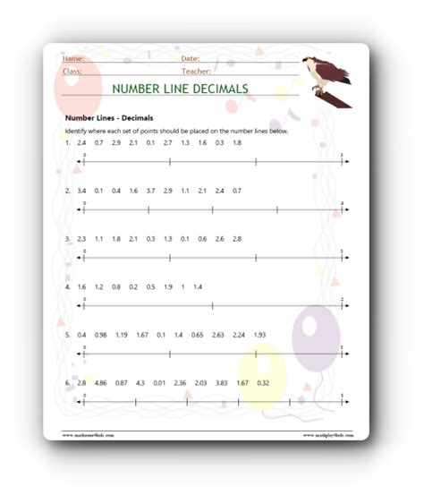 Math Worksheets For Number Line Deicimals