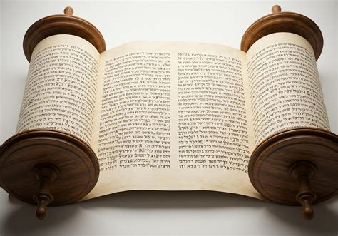 Antique Torah Scroll With Hebrew Script On Parchment 72123772 Stock