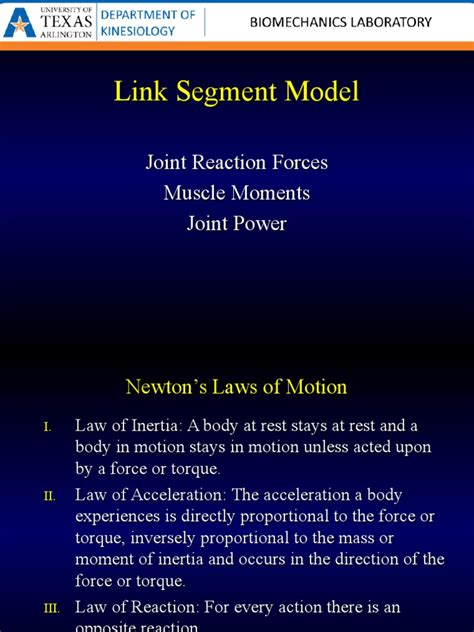 Link Segment Model Winter Pdf Rotation Around A Fixed Axis Force
