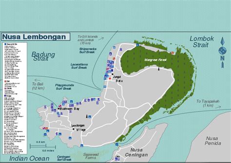 Map Of Lembongan Island Bali