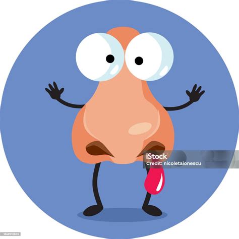 Funny Nose Bleeding Character Medical Concept Illustration Stock
