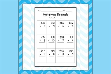 Multiplying Decimals Anchor Chart
