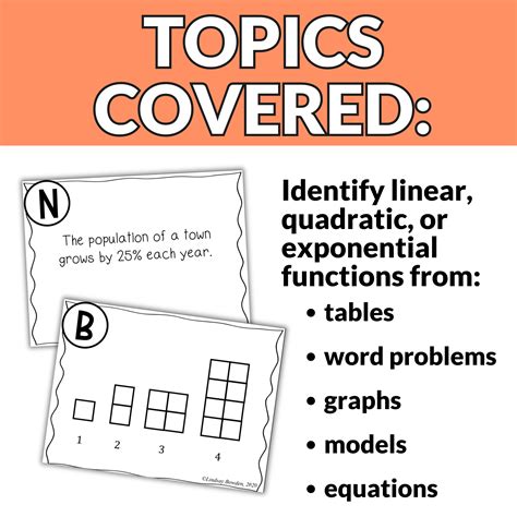 Linear Quadratic Exponential Task Cards Lindsay Bowden