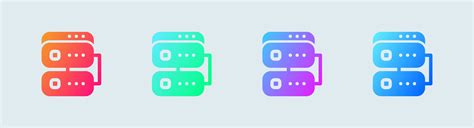 database solid icon in gradient colors server signs vector