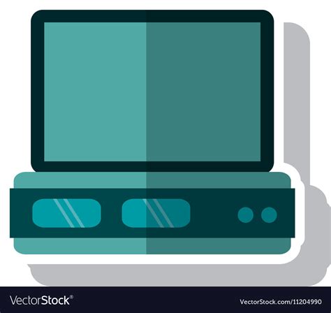 isolated device with display and data base design vector image