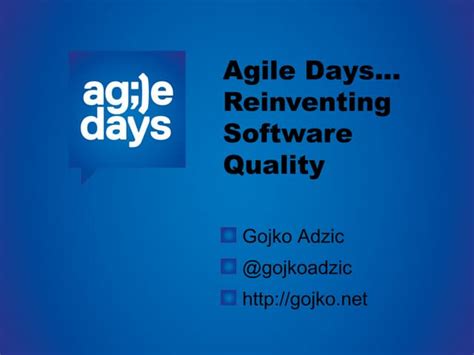 reinventing software quality agile days moscow 2013 ppt