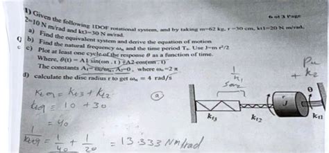 Solved 2010 10 Mrad Following 1 Dof Rotational System And