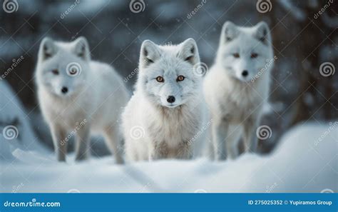 Cute Wolf Pups In Snowy Arctic Forest Generated By Ai Stock Illustration Illustration Of Small