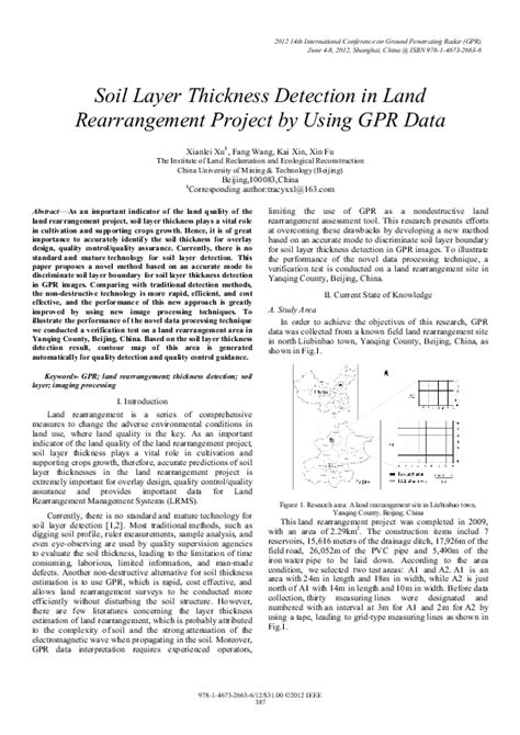 Pdf Gpr Based Soil Layer Thickness Detection