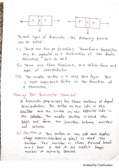 Solution Transistor Handwritten Notes Studypool