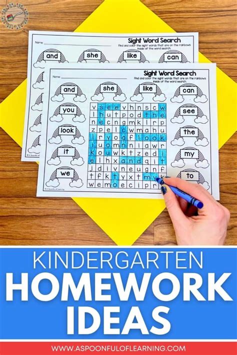 10 Engaging Kindergarten Homework Ideas A Spoonful Of Learning