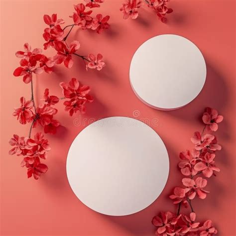Creative Layout With Cherry Blossom Flowers Template For Greeting Card
