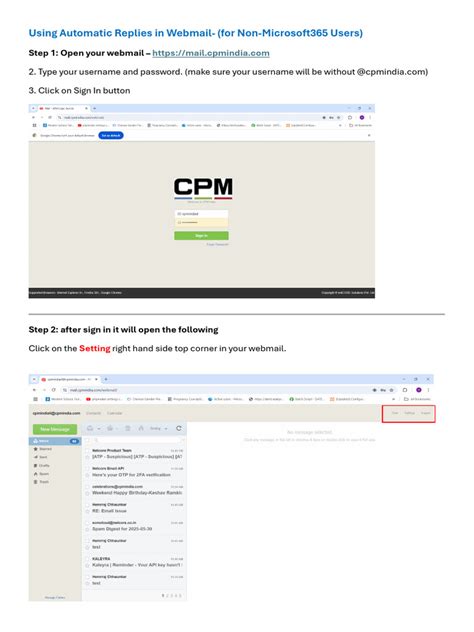 How To Set Out Of Office In Webmail Pdf
